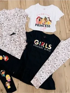 Disney | Matching Sets | Disney Girls Set Black White Pink 3 Outfits ...
